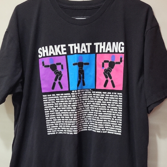 Tops | Graphic Black Tshirt With Colorful Print Shake That Thing | Poshmark